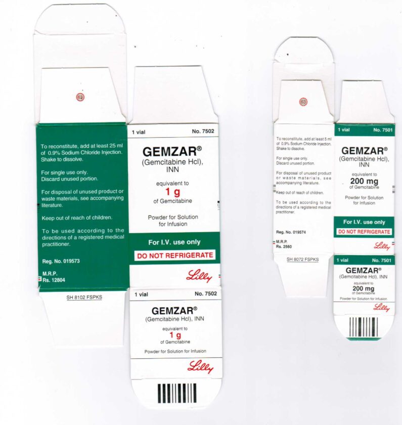 Thuốc điều trị ung thư Gemzar 1g hộp 1 lọ